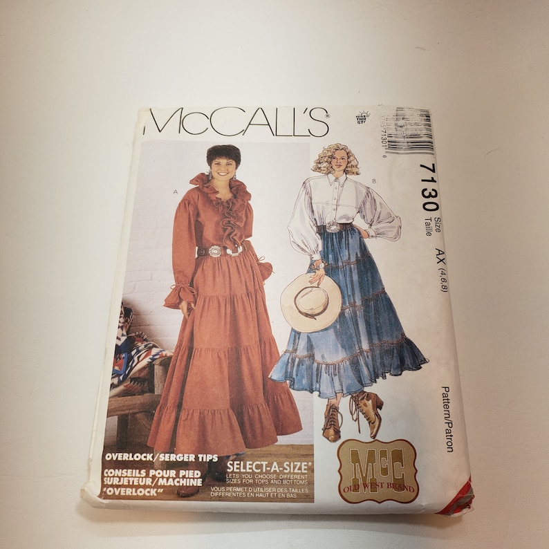Mccall's 7130 Western Sewing Pattern, Ruffled Bodice, Tiered Skirt ...