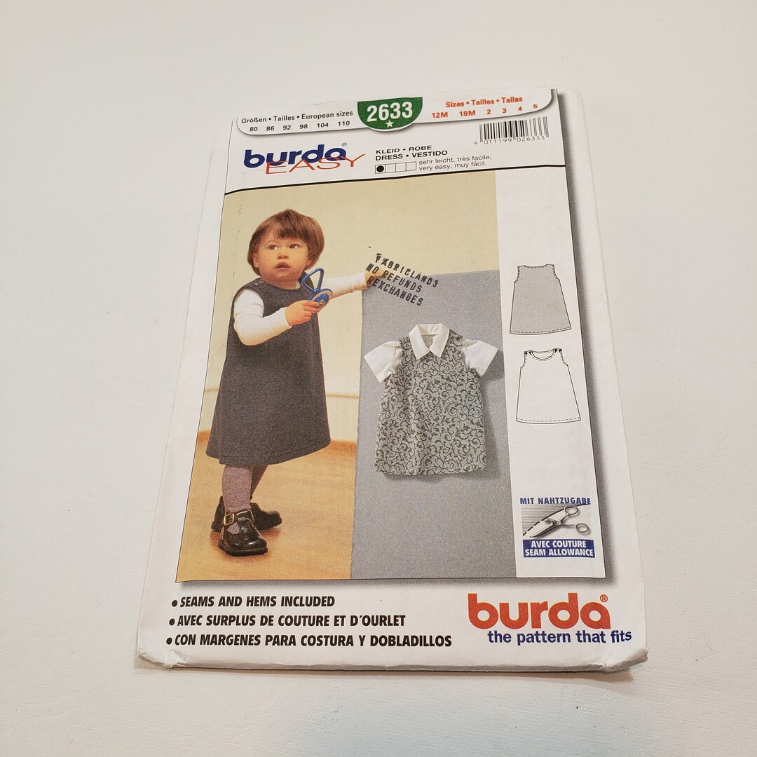 Burda 2633 Rare Girls Sewing Pattern for Simple Jumper - Buttoned ...