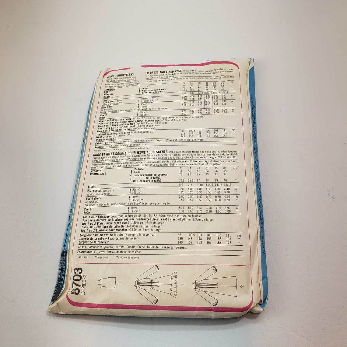 Vintage 70's Simplicity 8703 Pattern Country Peasant Dress With an ...