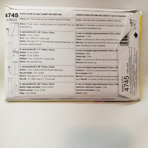 Simplicity 4745, Sewing Pattern for Dummies, Fleece Pillow in a Quilt ...