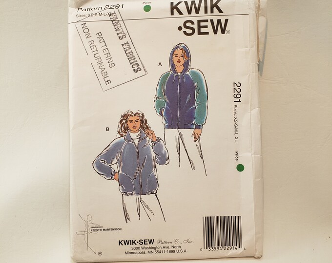 Kwik Sew 2291 Sewing Pattern for Ladies Jacket, Sweater, Hoodie Cut to ...