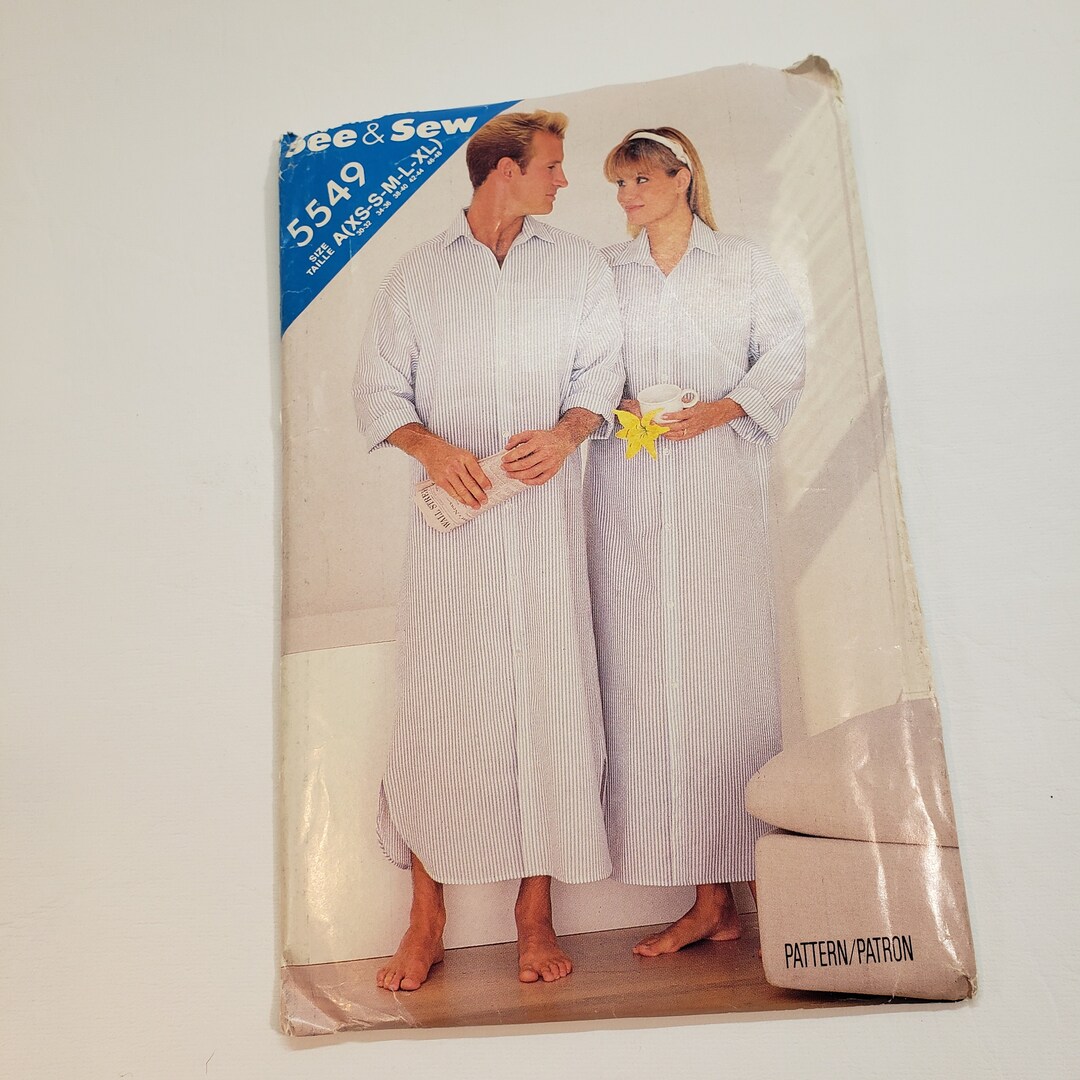 See & Sew 5549 Sewing Pattern 5549 Unisex Nightshirt, Men Women ...