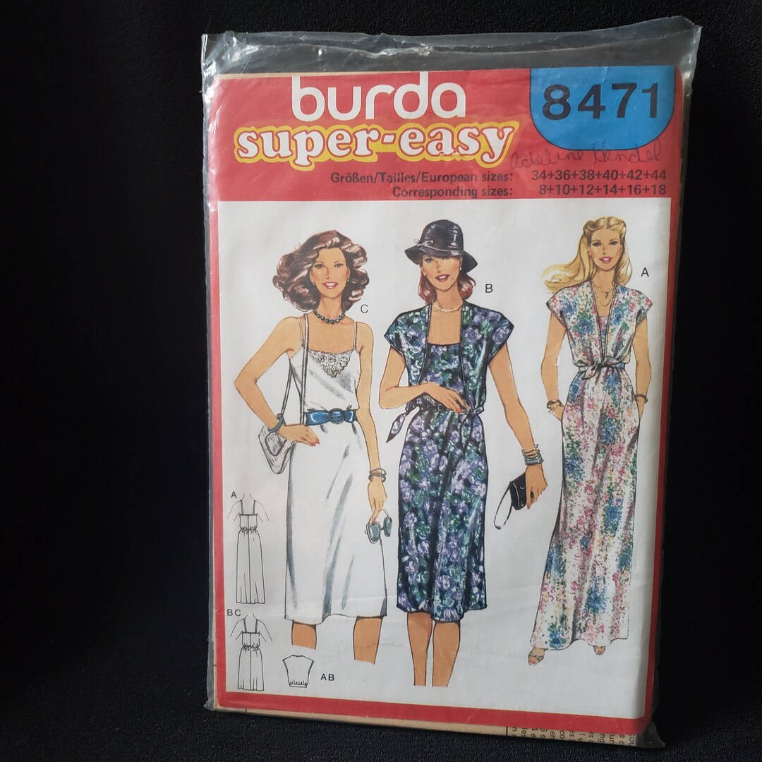 Burda 8471 Super Easy Sewing Pattern, Early 80s Sundress With Tie Waist ...