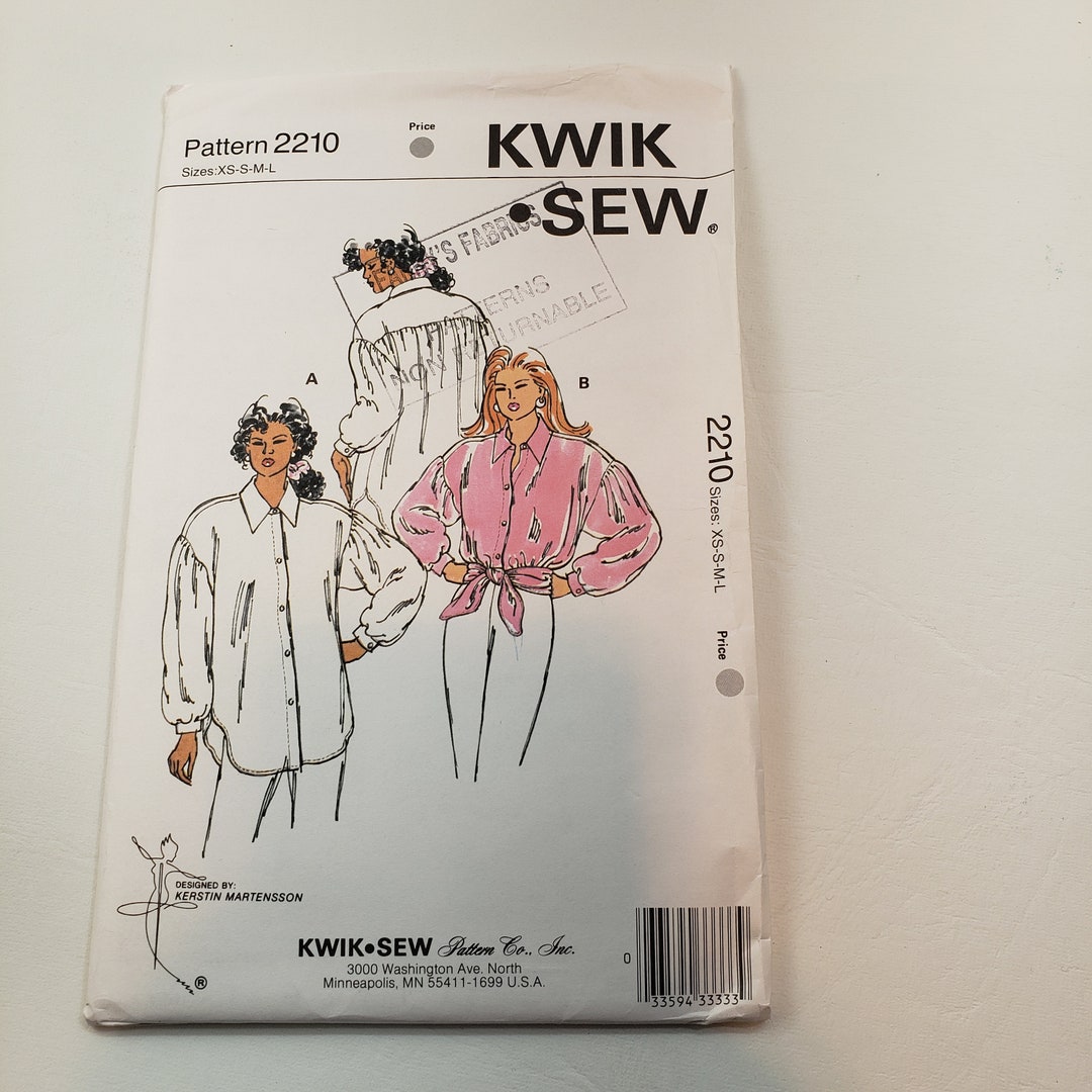 Kwik Sew 2210 Sewing Pattern for Womens Big Overshirt or Tie Waist ...