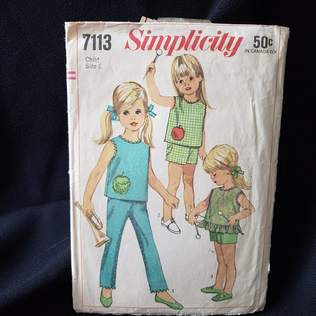 Simplicity 7113 Sewing Pattern for Vintage 60's Overblouse, Pants and ...