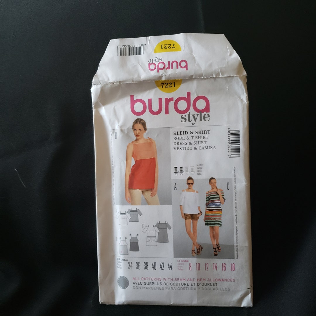 Burda Style 7221 Rare Sewing Pattern for Drop Shoulder With Straps ...