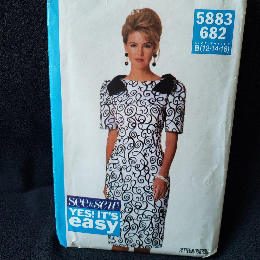 See & Sew 5883 Sewing Pattern for Vintage Easy Sew Dress, Loose Fitting ...