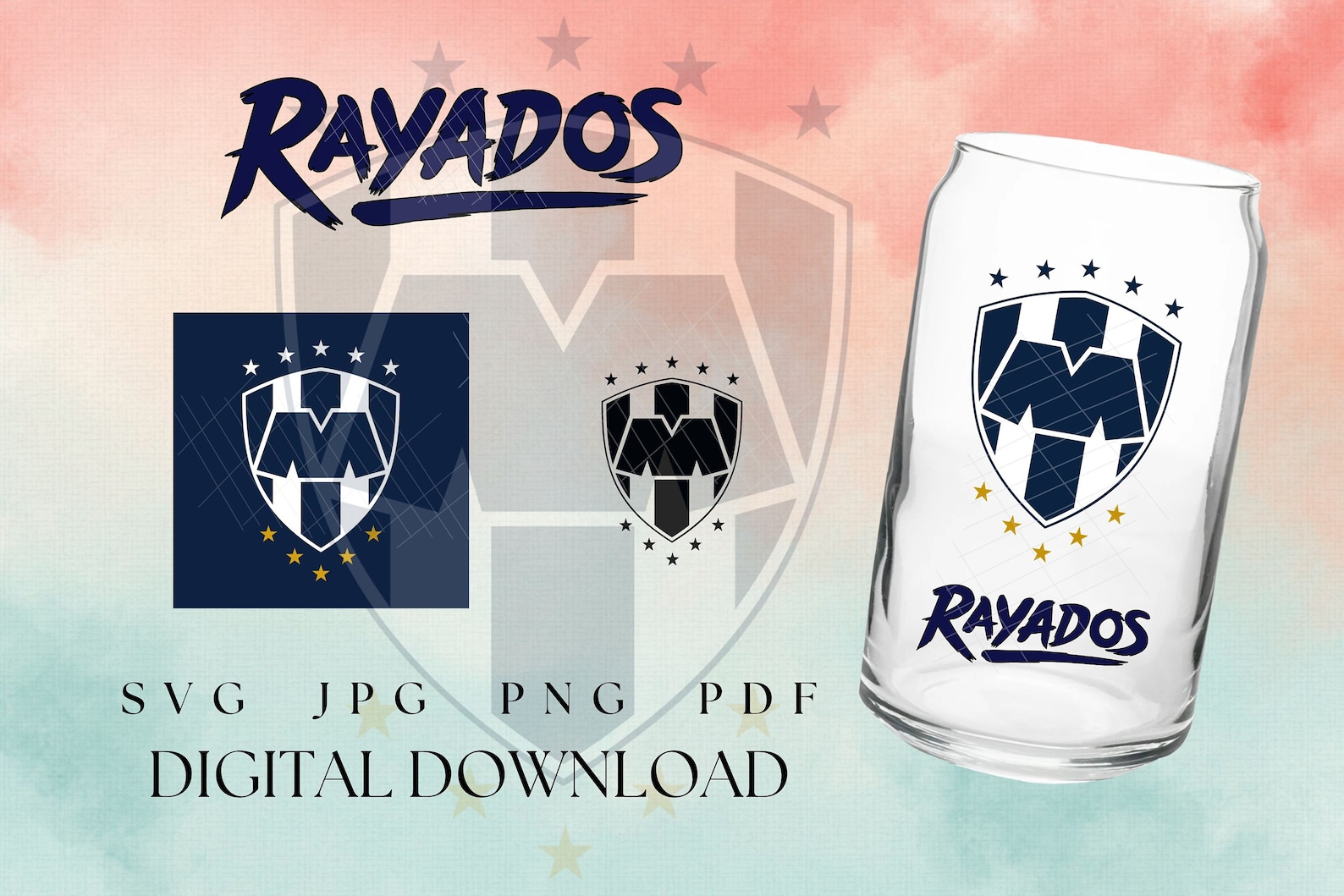 Rayados De Monterrey, SVG, PDF, Jpg, Png Digital File Vector, Mexican ...