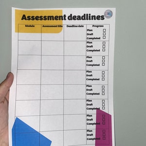 Assessment Deadline PDF study Tracker Uni/ College Student - Etsy