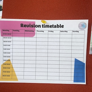 Revision Timetable PDF -study Tracker - Uni/ College Student - Etsy