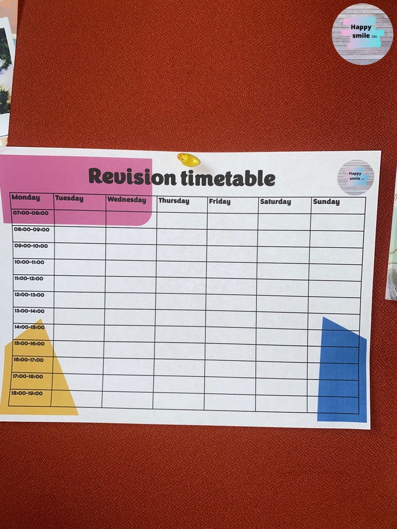 Revision Timetable PDF -study Tracker - Uni/ College Student - Etsy