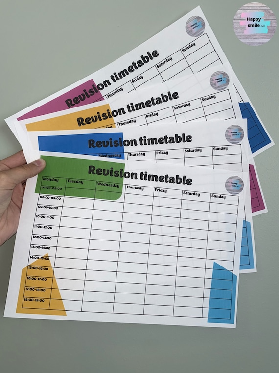 Revision Timetable PDF study Tracker Uni/ College Student - Etsy