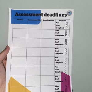 Assessment Deadline PDF study Tracker Uni/ College Student - Etsy