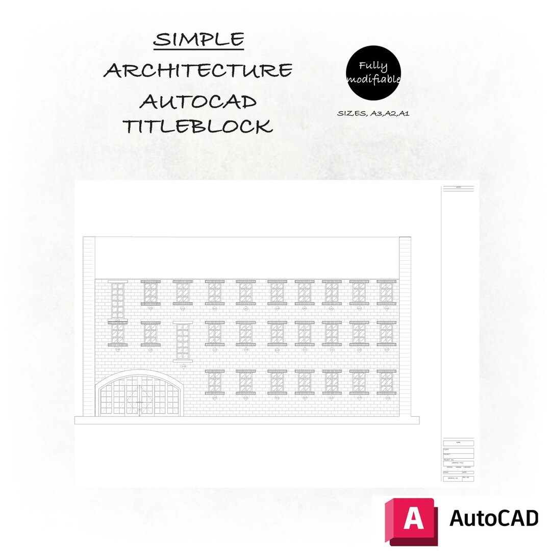 SIMPLE Architectural Title Block Templates vertical Sizes A1,A2, A3 - Etsy