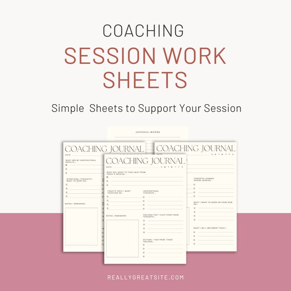 Coaching Notebook Worksheets Coaching Session Worksheet - Etsy