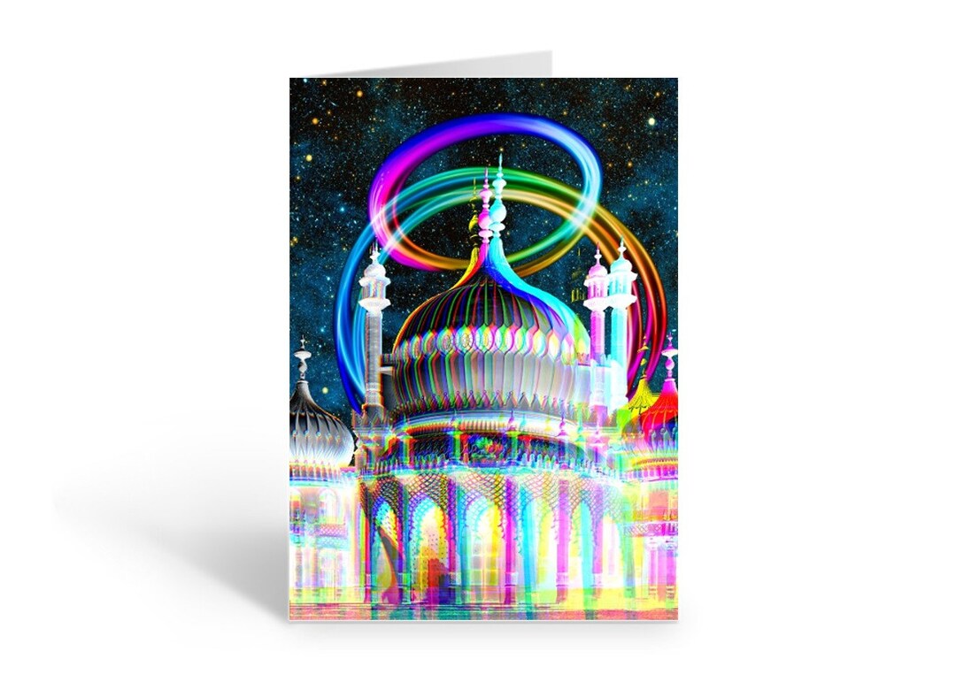 Neon Rave at Brighton's Royal Pavilion - Greetings Card ** Trippy ...