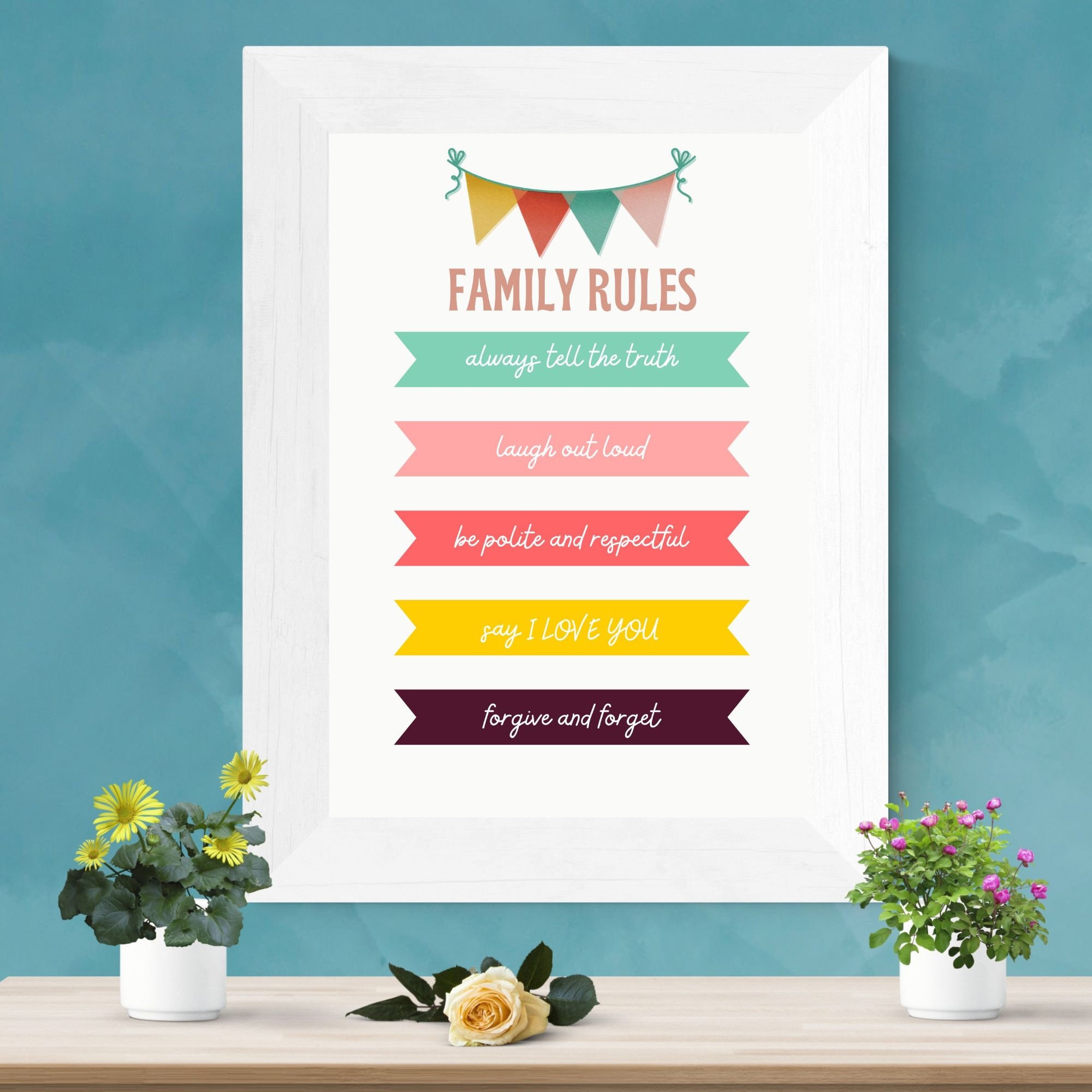 2 Family Rules Posters | Family Quotes Print | Family Values |family ...