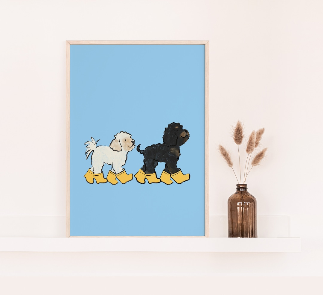 Cockapoos in Rain Boots, Dog Poster, Dog Wall Art, Modern, Pop Art ...