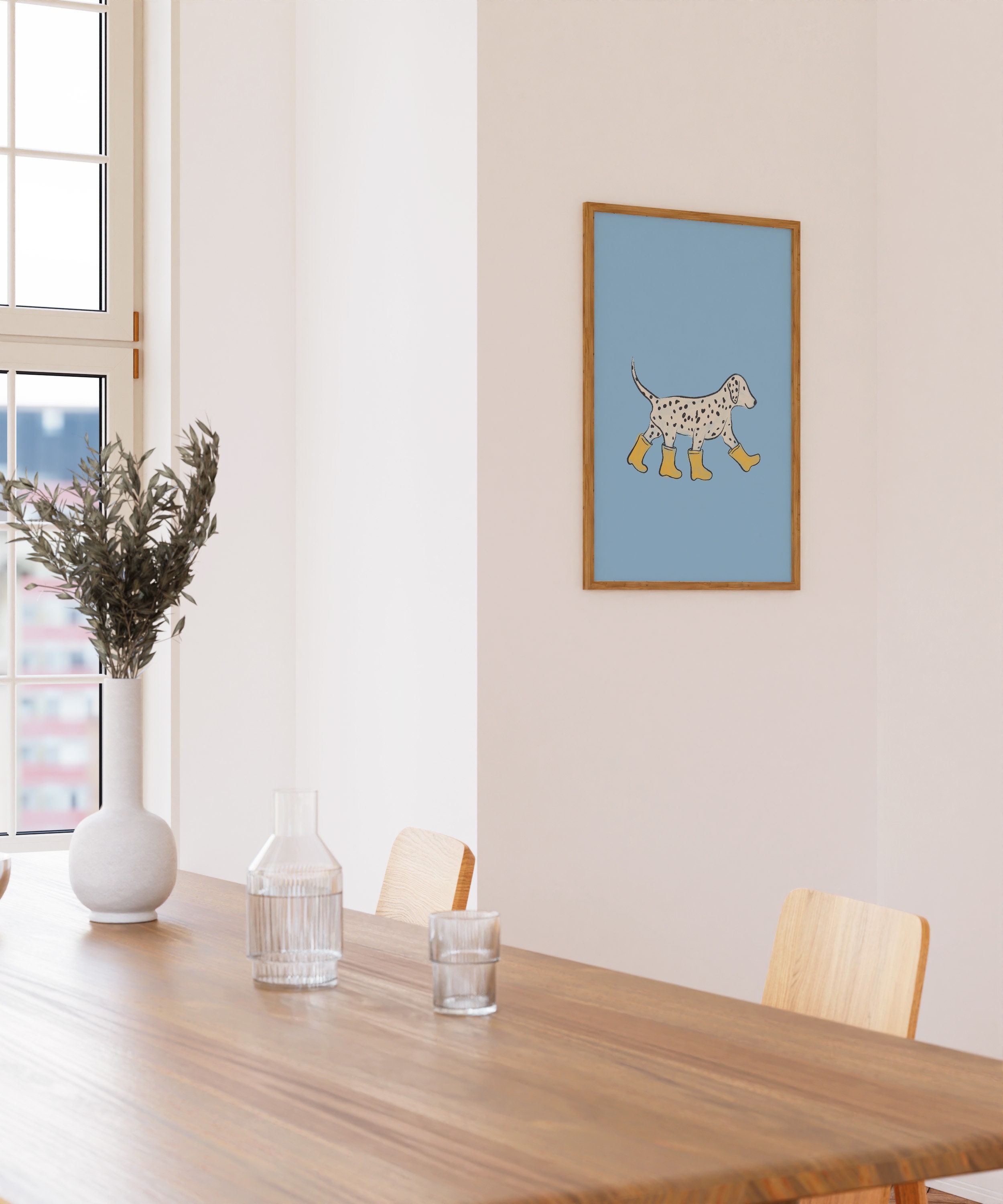 Digital Dog Print Dog Wall Art Digital Print Dalmatian in the Rain Dog ...