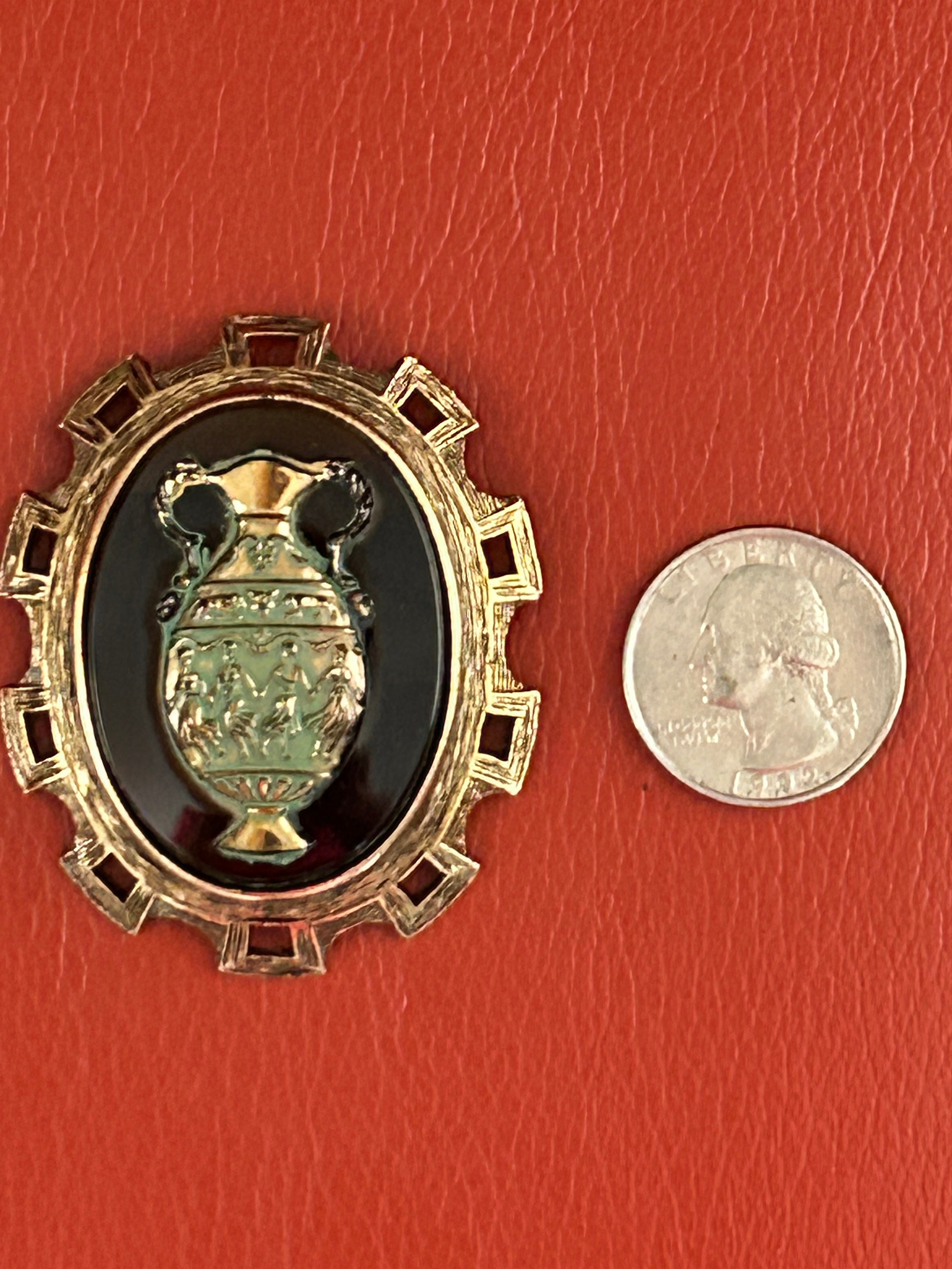 Early Vintage Tortolani Roman Grecian Design Urn Brooch. Signed Pin. - Etsy