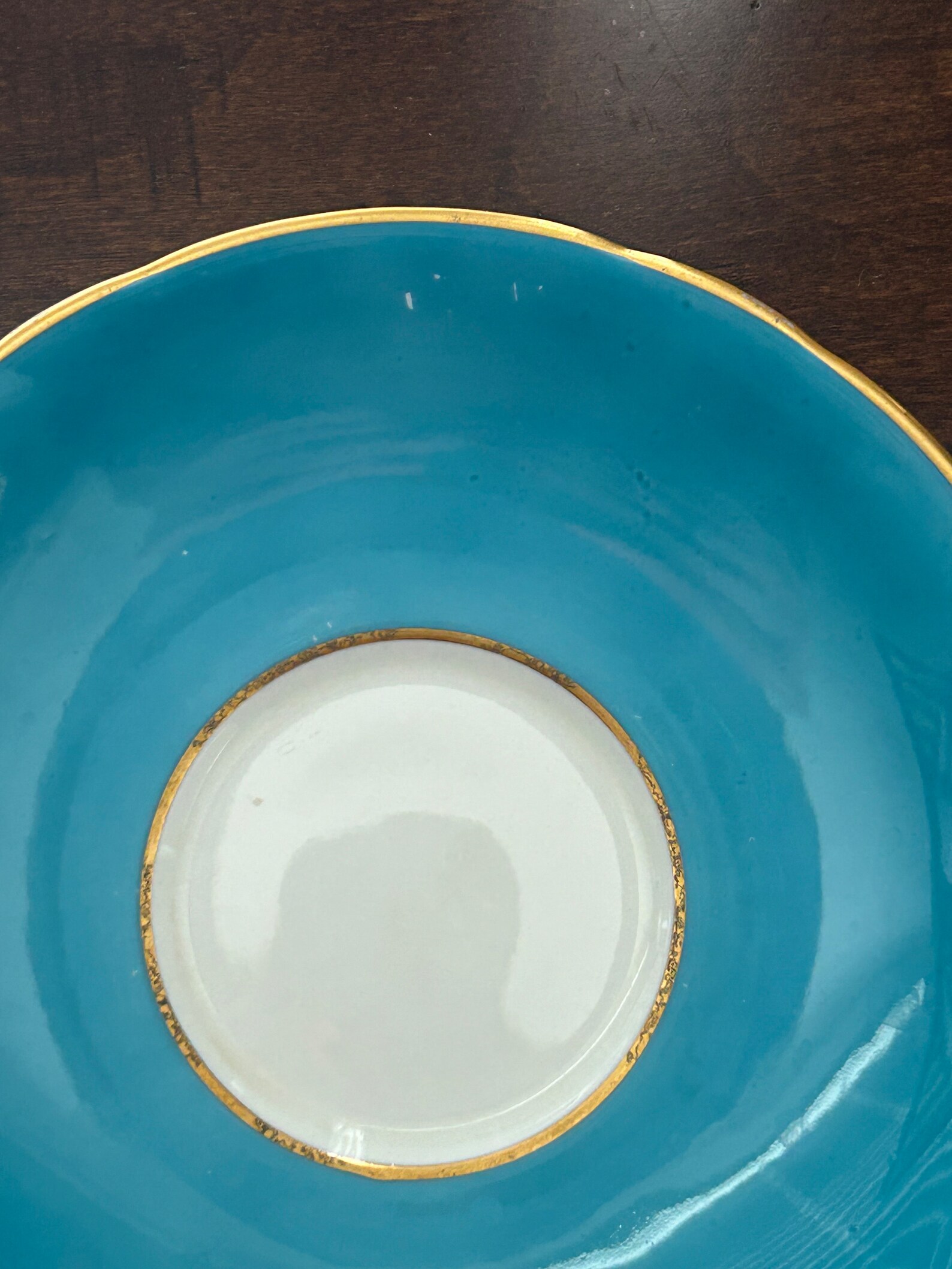 Aynsley Orchard Fruit Doris Jones Tea Cup and Saucer. Aqua Blue With ...
