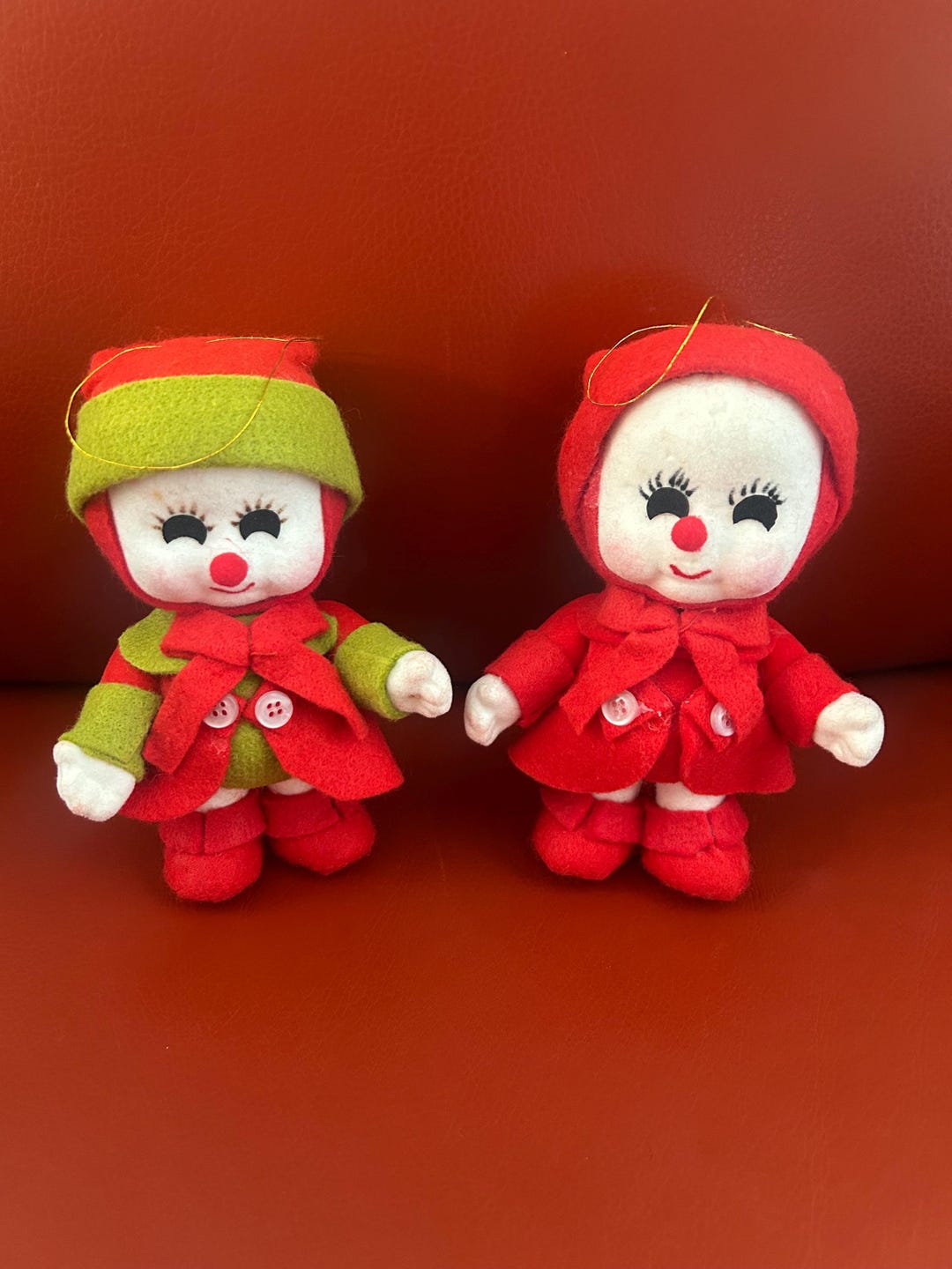 Rare Vintage Snowbaby Styrofoam and Felt Flocked Ornaments Harold Gale ...