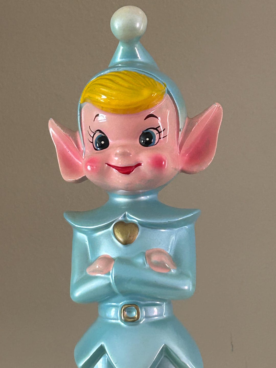 Rare Vintage Ceramic Pixie Elf Figurine. 10 Inches Tall. Iridescent ...