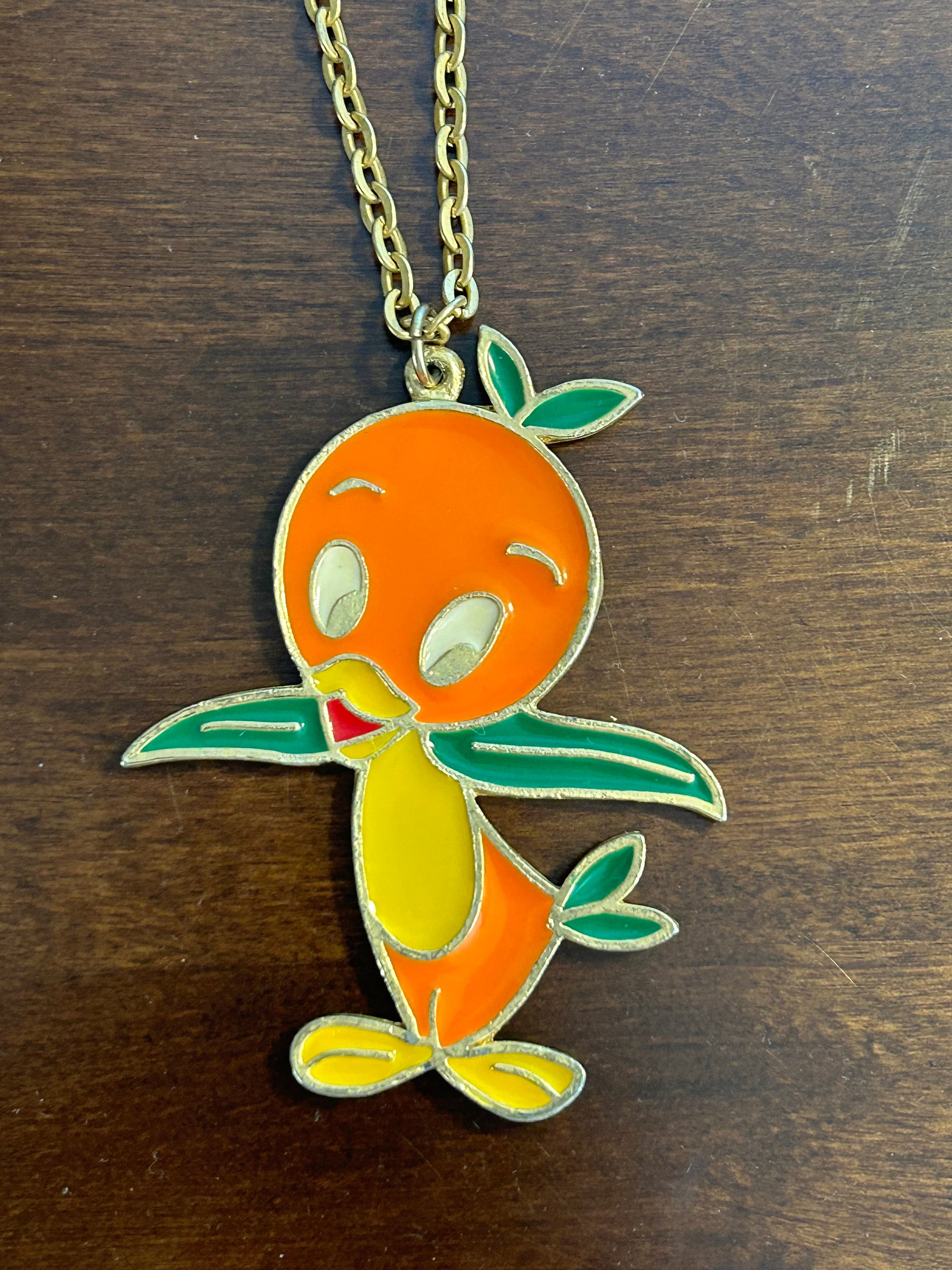 Vintage Walt Disney Orange Bird Pendant Necklace. Florida Citrus Tiki ...