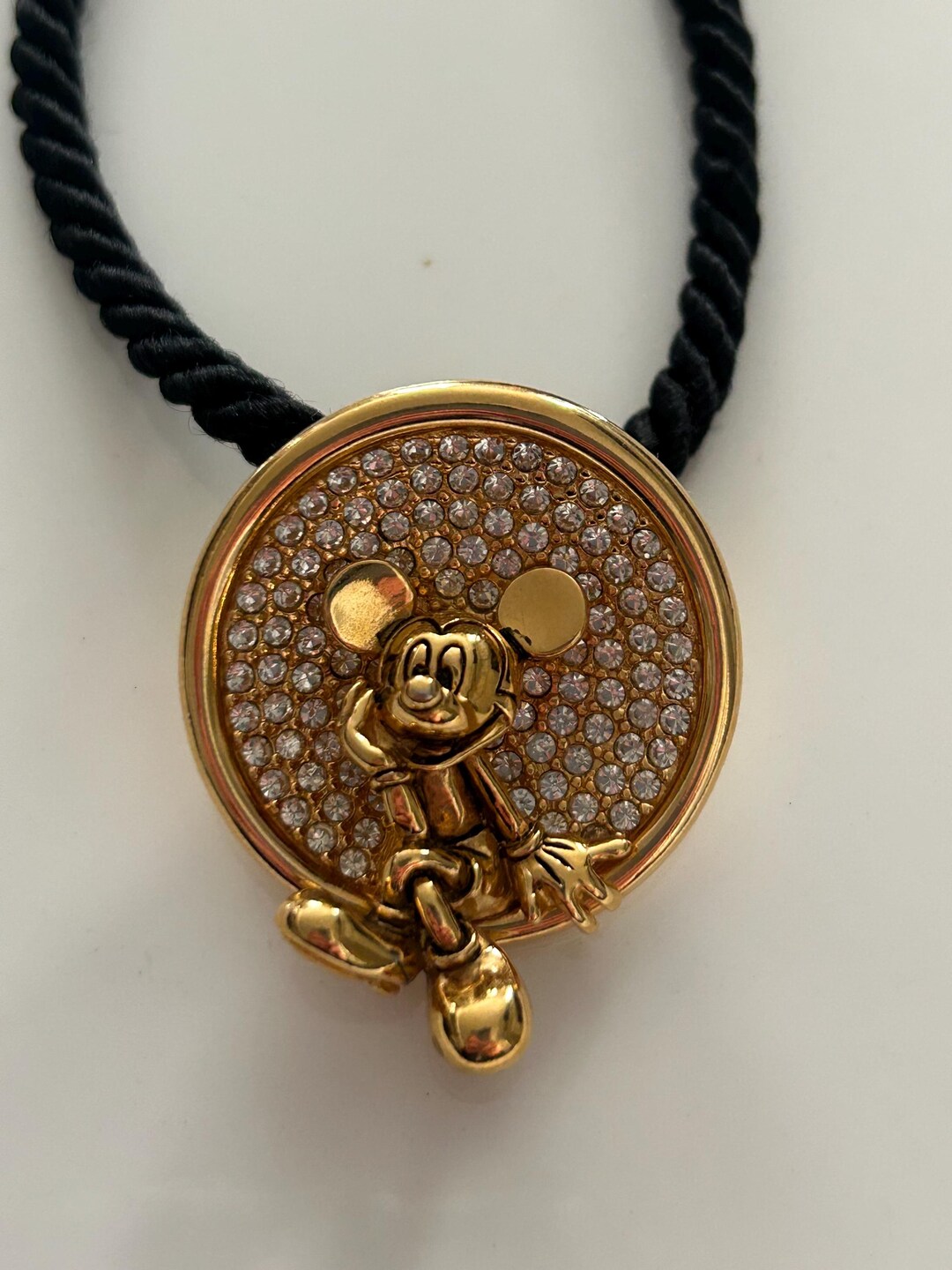 Vintage Napier Mickey Mouse Ears Pendant Necklace. Gold Plated With ...