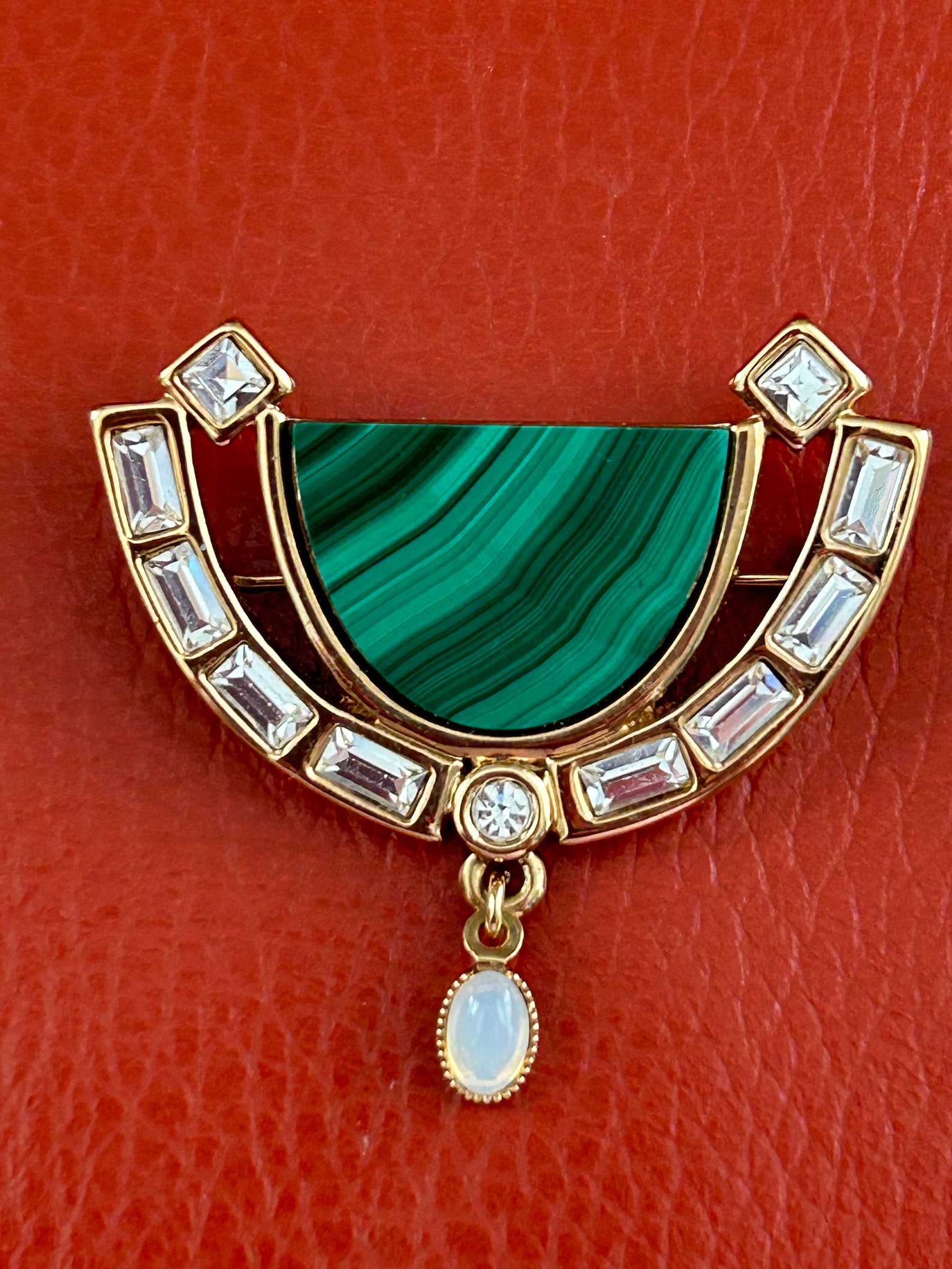 Vintage E Koller Art Deco Malachite Brooch. Signed Pin. - Etsy