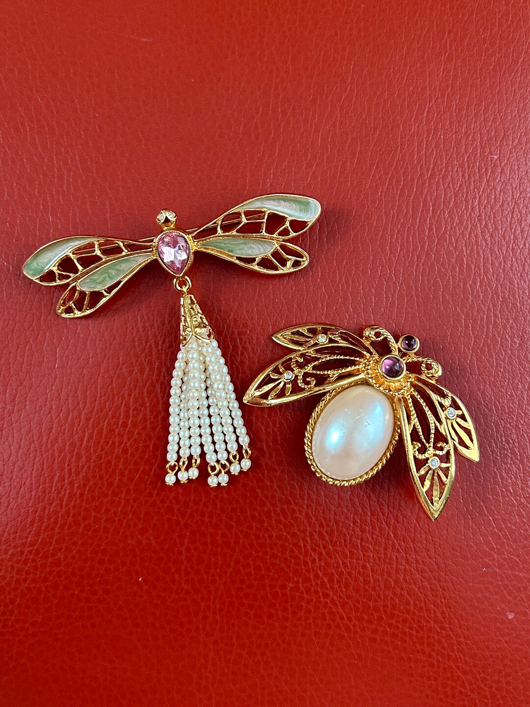 Vintage Avon Dragonfly and Bee Brooch Set. Signed Pins From the 1990’s ...