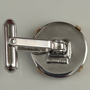 Walter E. Hayward Sterling Silver and Onyx With 14k Gold Cuff Link Set. New in Box. Signed WEH ...