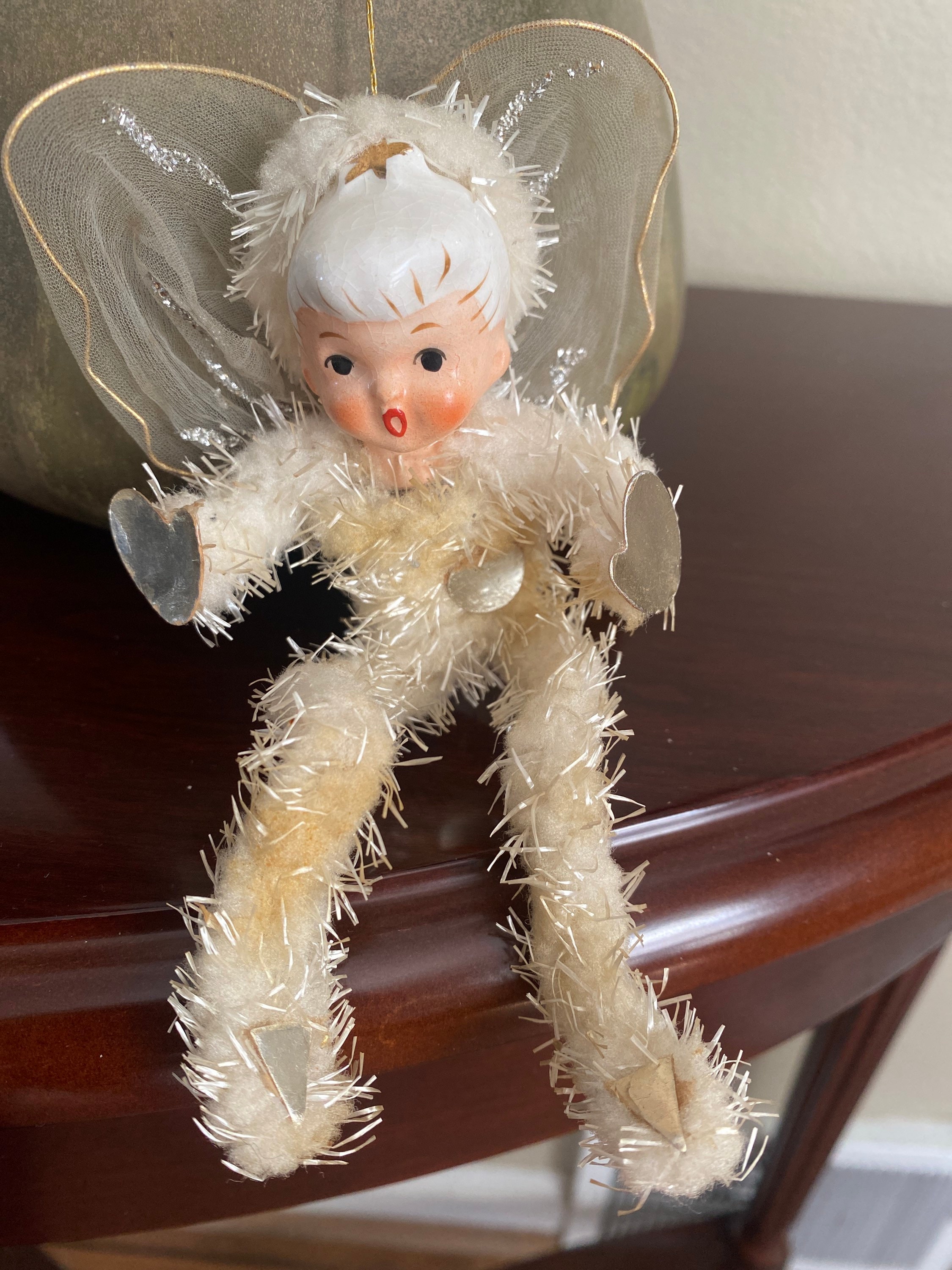 Vintage Porcelain Christmas Angel Ornament. Holt Howard Label - Etsy