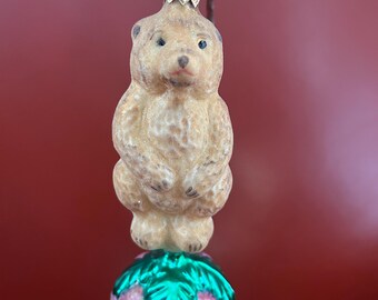 Vintage Christopher Radko COZYKINS Christmas Tree Ornament Teddy Bear ...