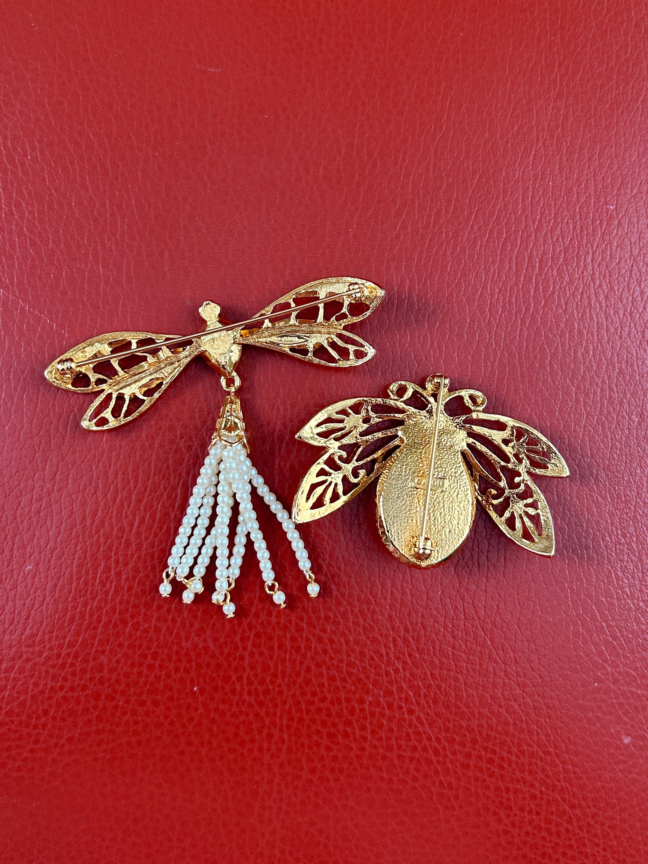 Vintage Avon Dragonfly and Bee Brooch Set. Signed Pins From the 1990’s ...