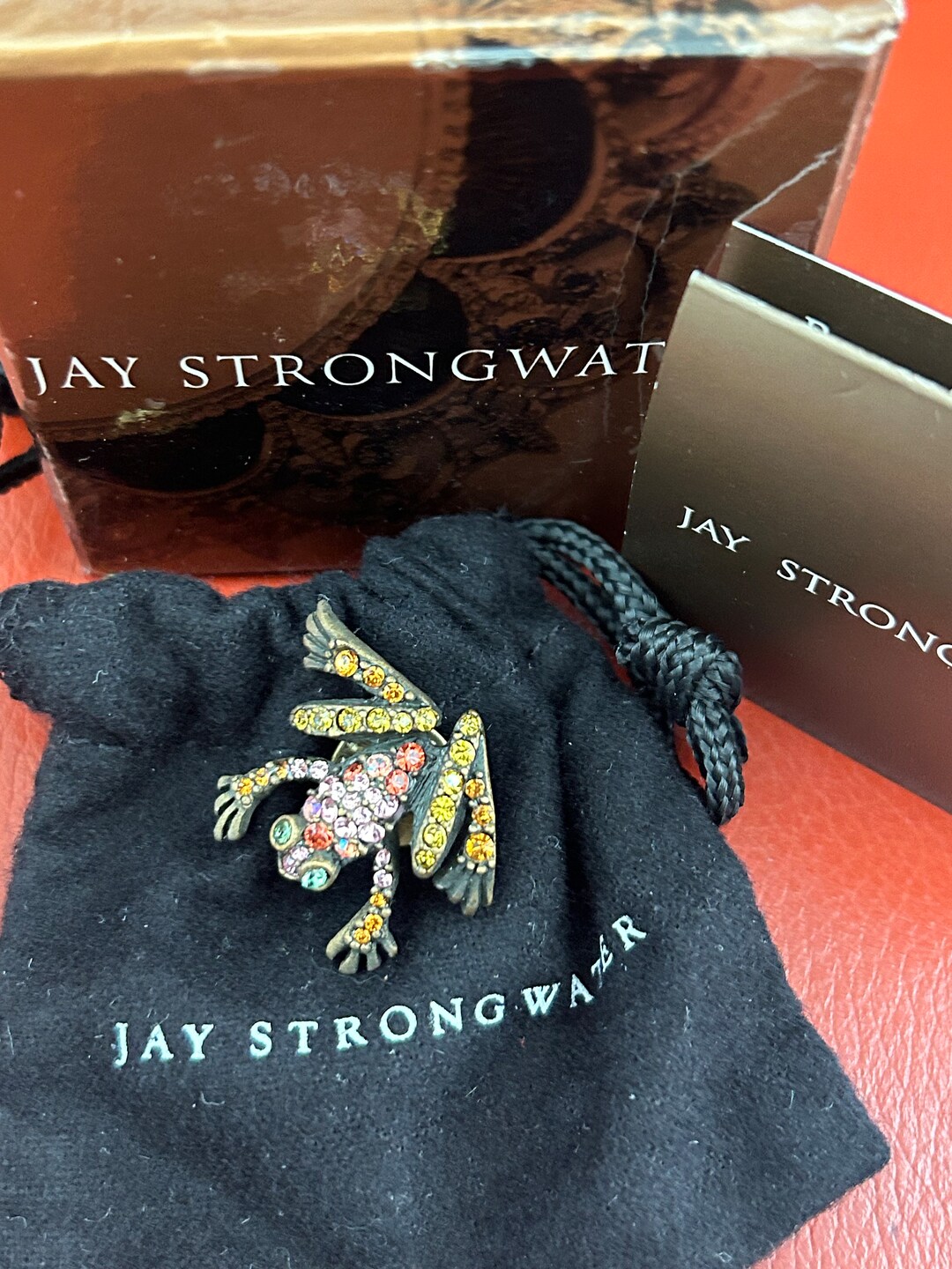 Jay Strongwater Poison Dart Tree Frog Tie Tack Pin. Signed. With Box ...