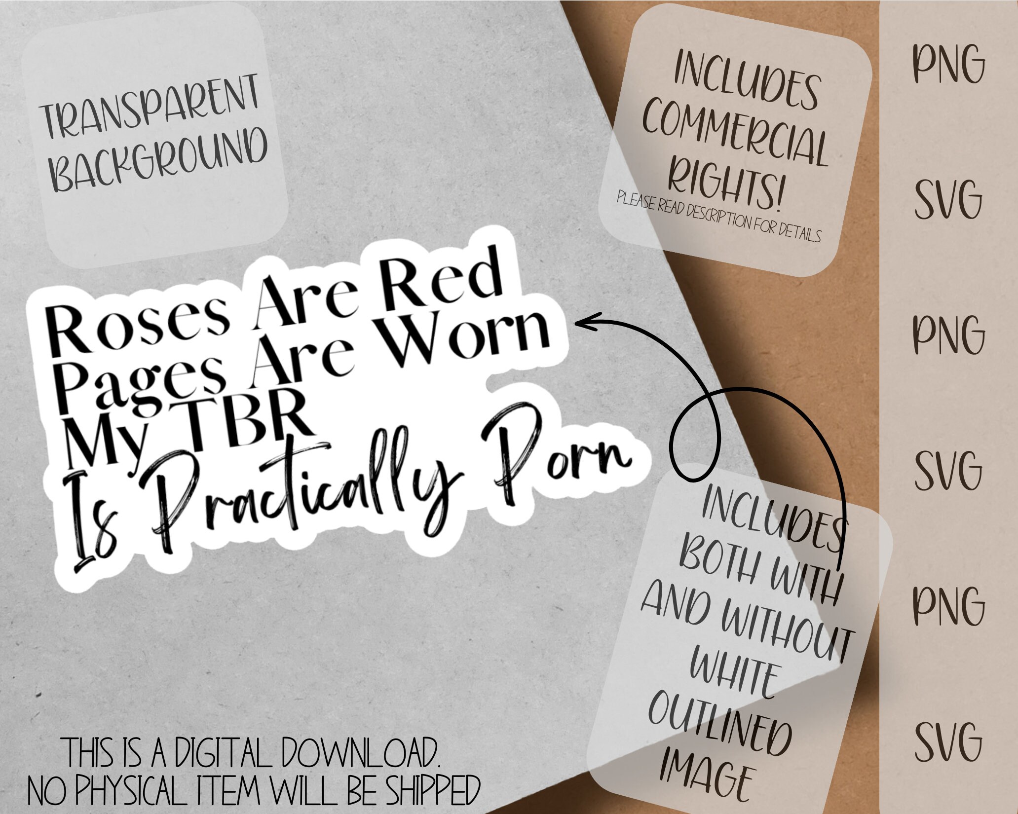 Booktok PNG. Booktok SVG. Roses Are Red. Booktok Stickers. Spicy ...