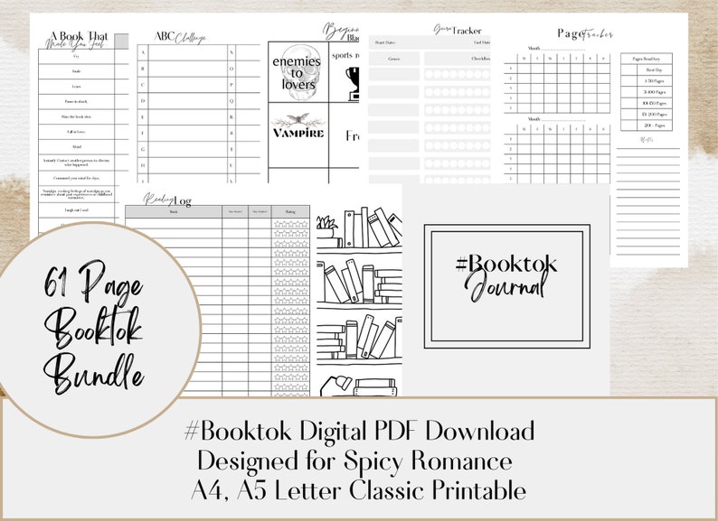 Printable Booktok Journal Digital Download Book Reading - Etsy