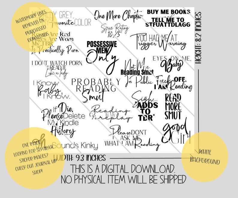 Booktok PNG. 20oz Tumbler PNG. Booktok Quotes PDF. Booktok Stickers ...