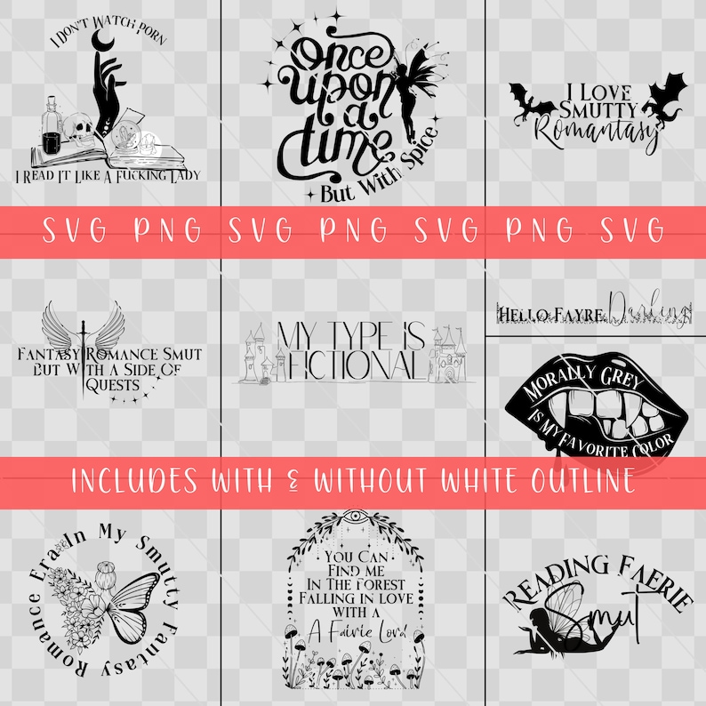 Fantasy Romance | Smut PNG. Smut SVG BUNDLE! 10 Image Bundle. Spicy Romance. Dark Romance. Smut ...
