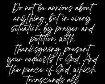 Philippians 4:6-7 (white Background) - Etsy