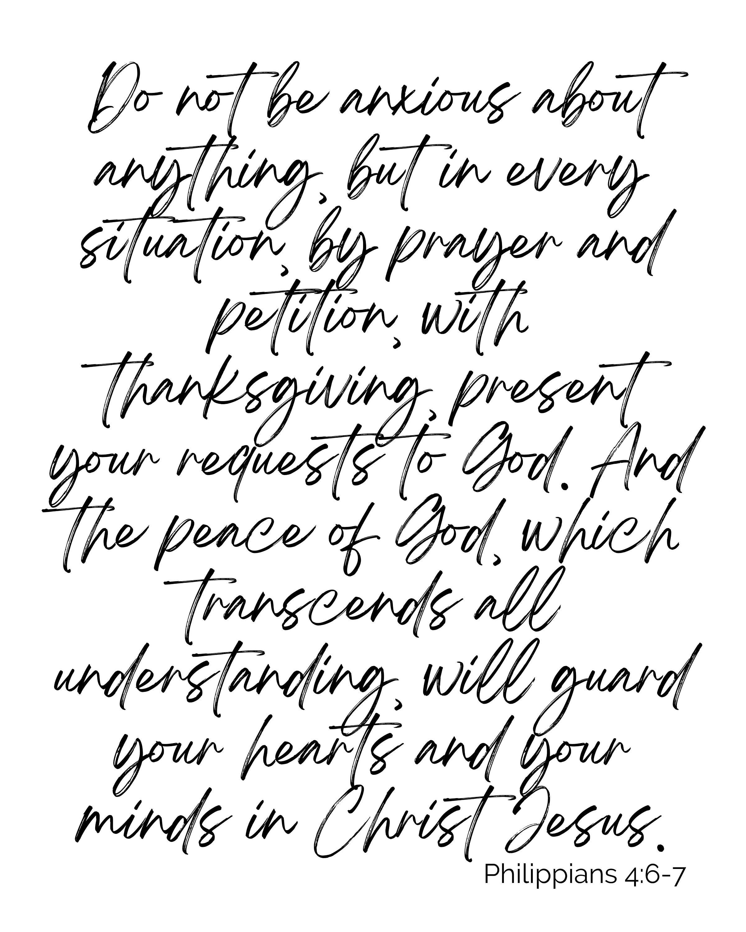 Philippians 4:6-7 (white Background) - Etsy