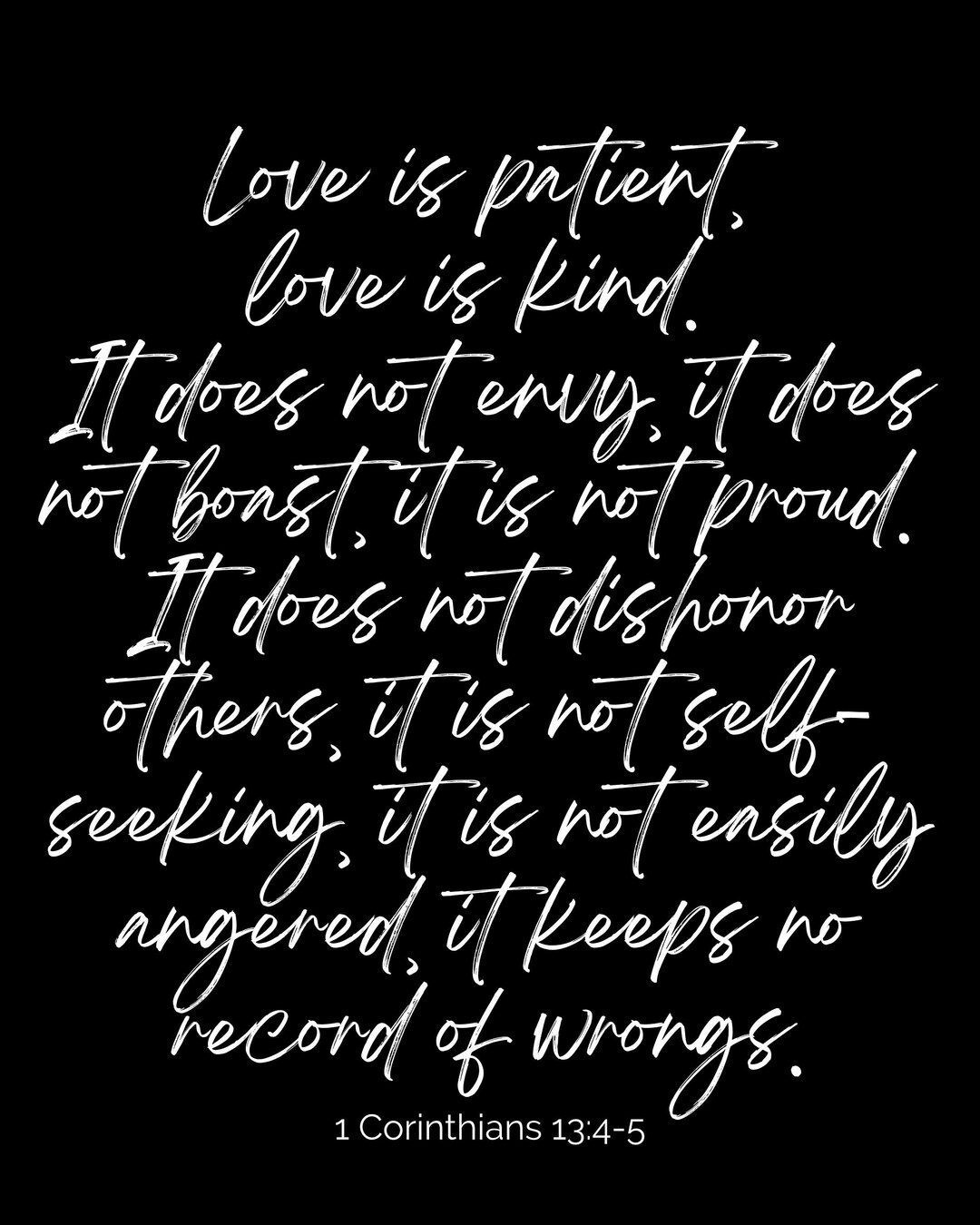 1 Corinthians 134-4:5 (black Background) - Etsy