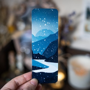 Winter Bookmarks Glossy Snow Forest Mountains Deer Gift for Readers ...