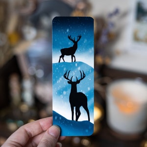 Winter Bookmarks Glossy Snow Forest Mountains Deer Gift for Readers ...