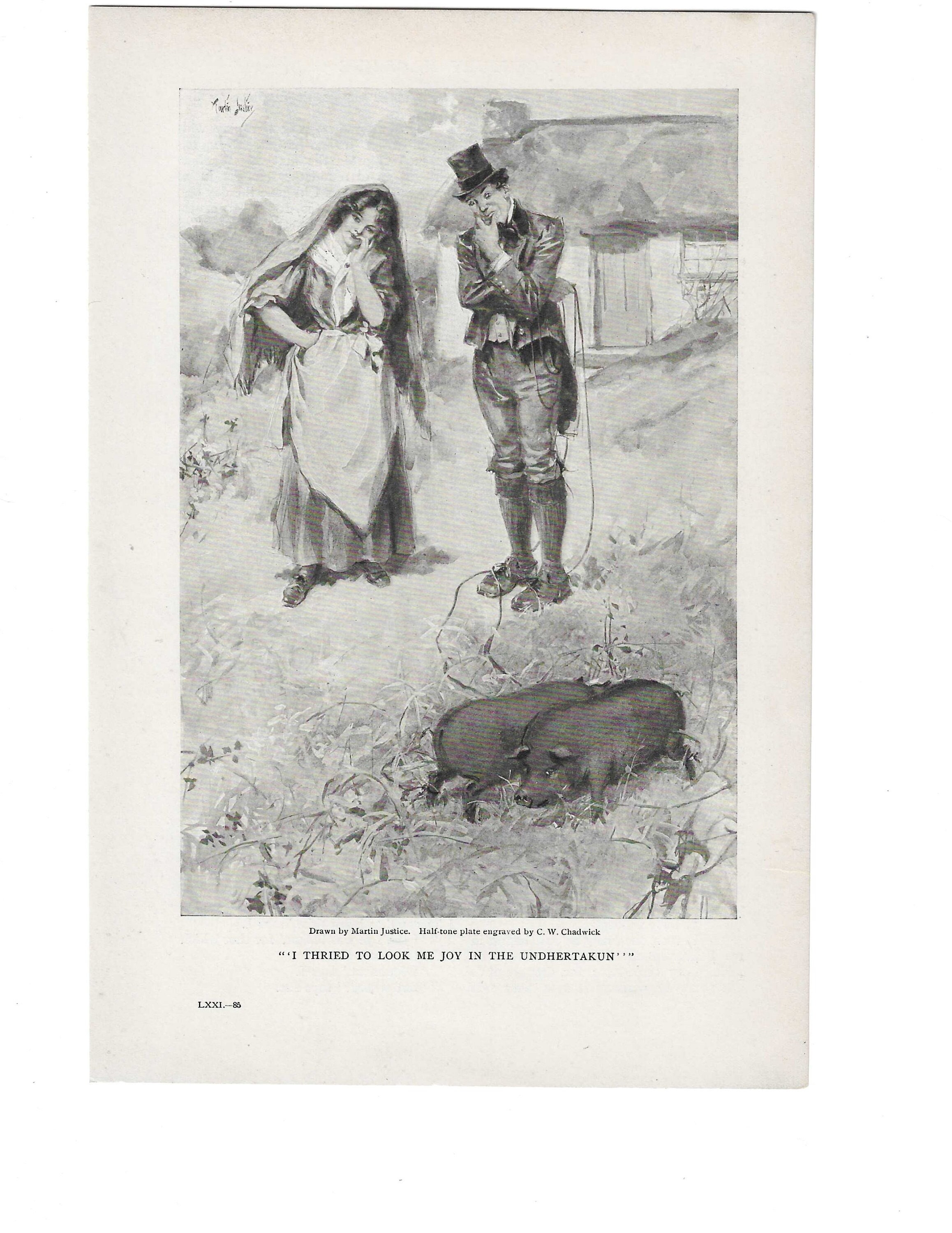 Antique Print PIGS HOGS Vintage Engraving 1800's Illustration Animal ...