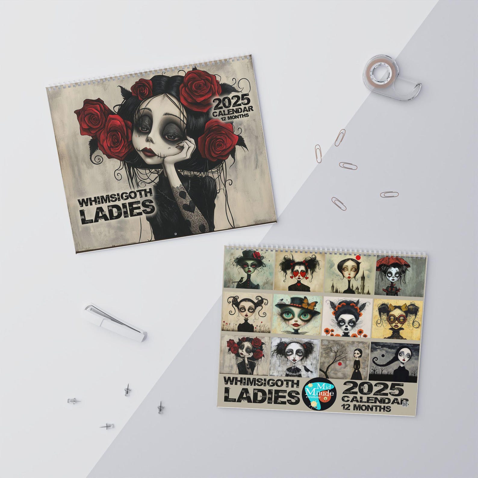 2025 Wall Calendar Whimsigoth Ladies Whimsical Abstract Gothic Inspired ...