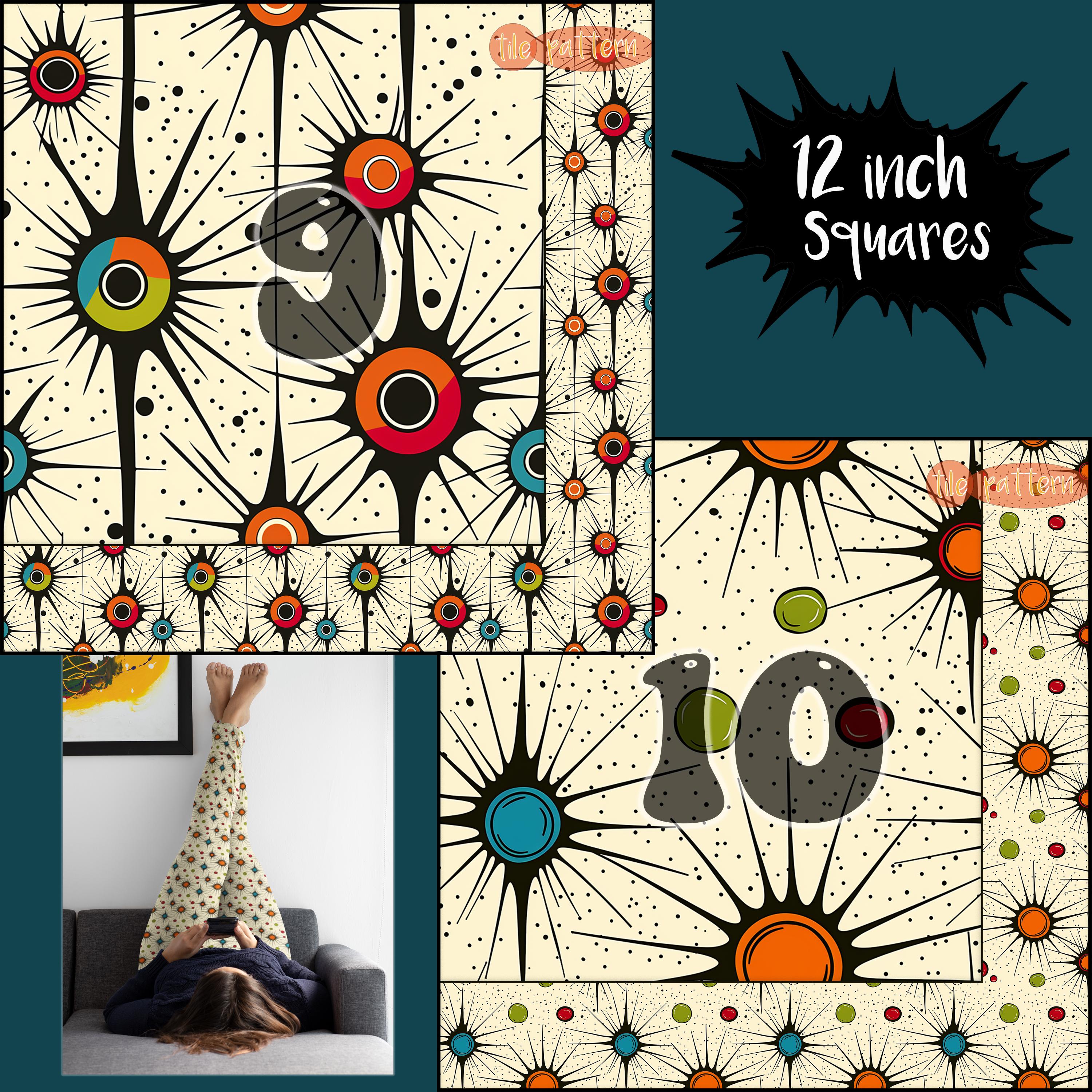 Pop Art Googie Shapes Digital Paper Pack of 20 Retro Jpg Images ...