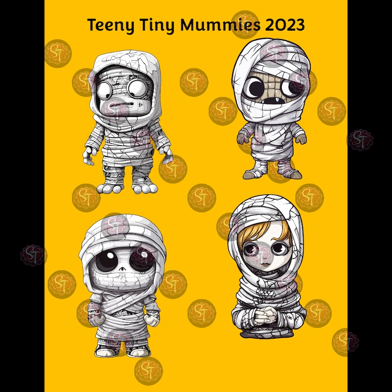 Teeny Tiny Mummies Clipart Bundle Png Svg Downloadable Digital Art ...