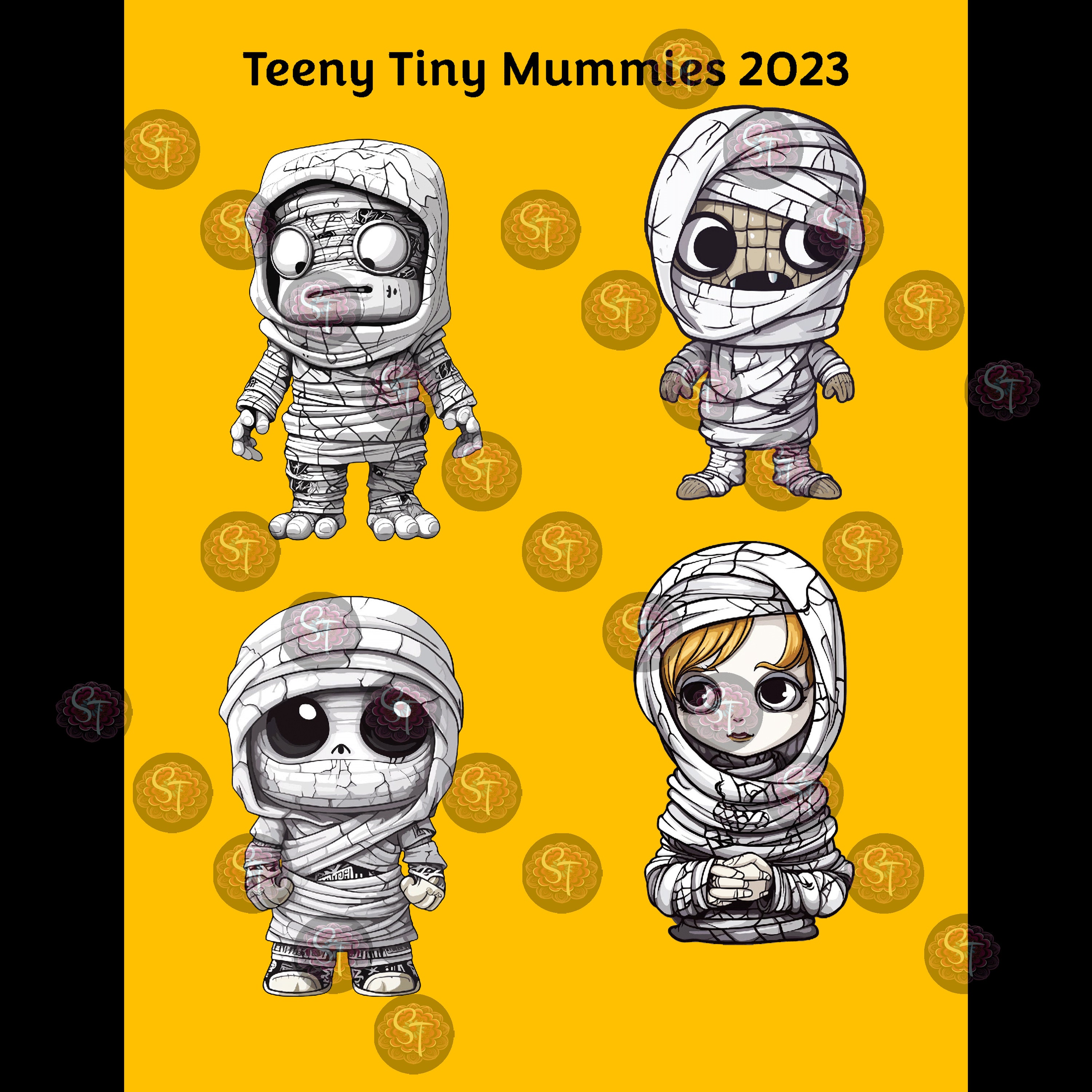 Teeny Tiny Mummies Clipart Bundle Png Svg Downloadable Digital Art ...